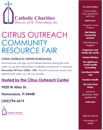 Citrus County Outreach Center Community Resource Fair | Providing help ...