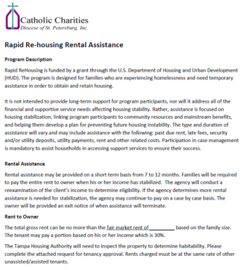 Rapid Rehousing Rental Assistance | Providing help. Creating hope.